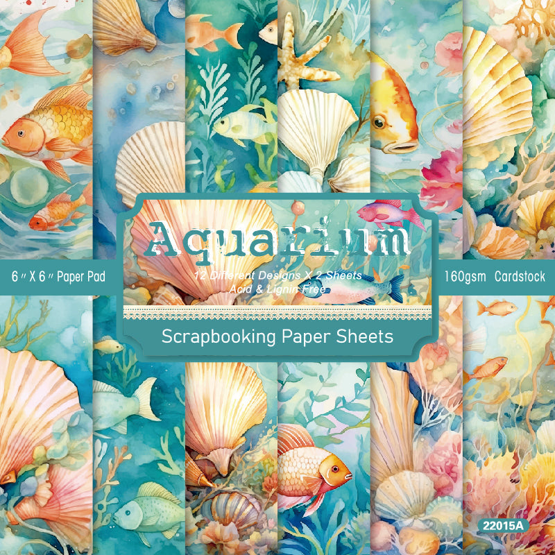 Kokorosa 24PCS 6" Aquarium Scrapbook & Cardstock Paper – kokorosastudio.com