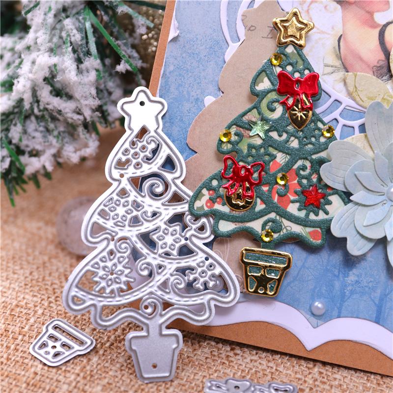 Metal Cutting Dies With Foldable Christmas Tree For Card Making ...