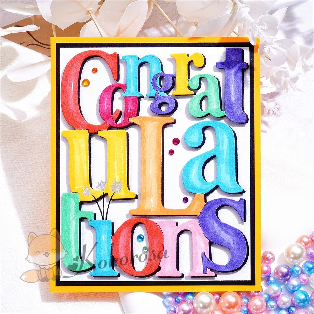 Kokorosa Metal Cutting Dies with "Congratulations" Word ...