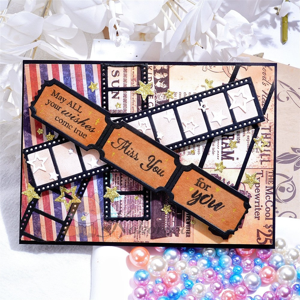 Kokorosa Metal Cutting Dies with Films, Labels & Stars Border Board ...