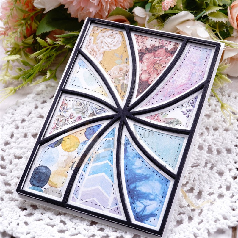 Metal Cutting Dies with Rotating Border Background Board Die Cut Shapes ...