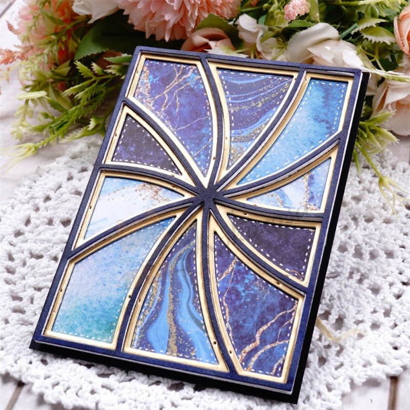 Metal Cutting Dies with Rotating Border Background Board Die Cut Shapes ...