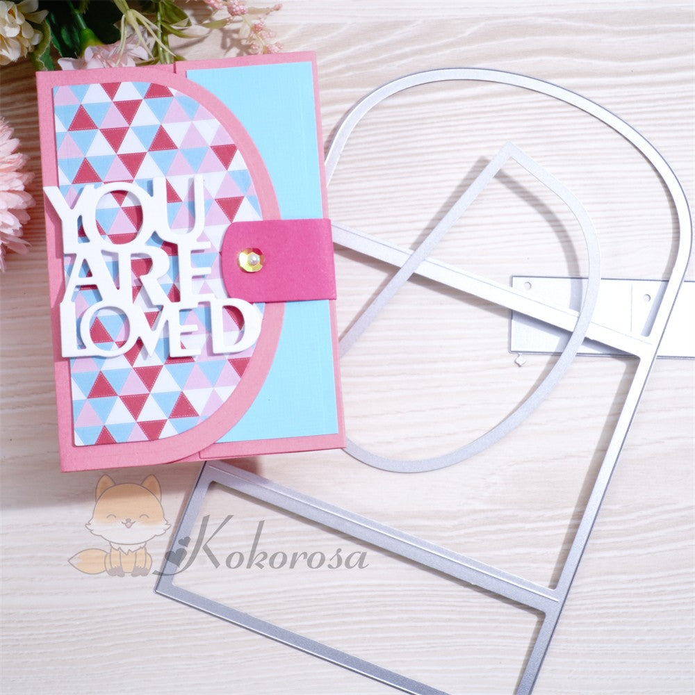 Kokorosa Metal Cutting Dies with Semi-Circle Foldable Card ...