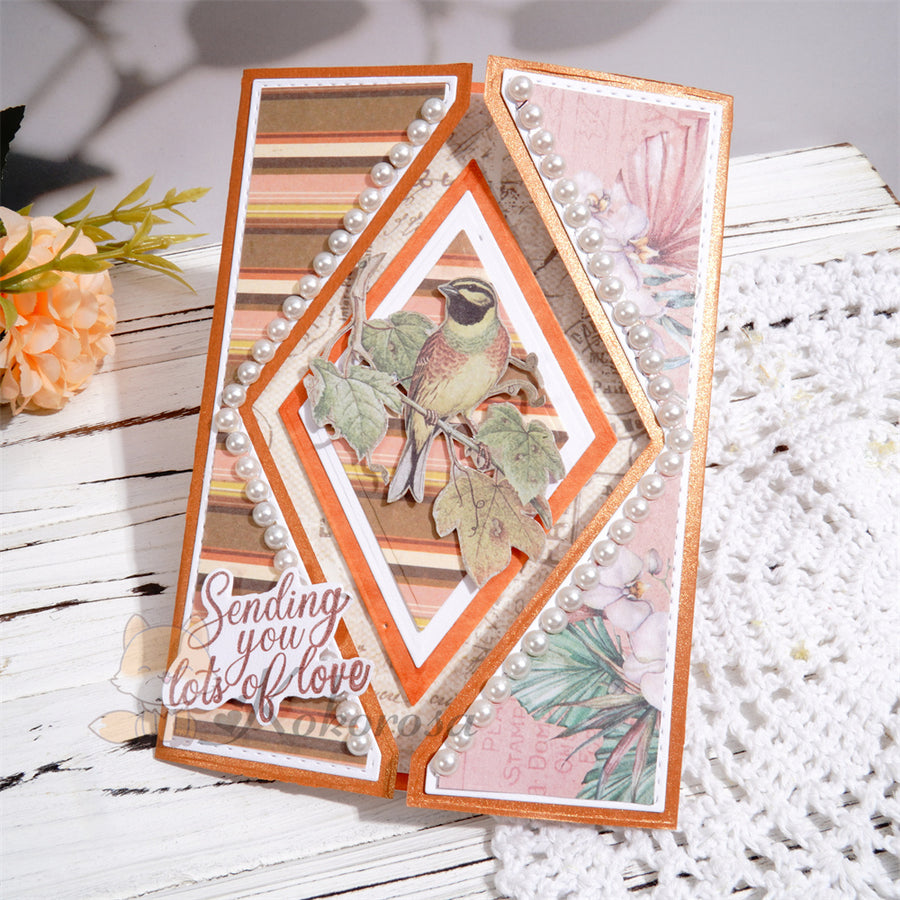 Kokorosa Metal Cutting Dies with Rhombic Foldable Card – kokorosastudio.com
