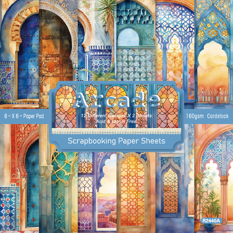 Kokorosa 24PCS 6" Arcade Scrapbook & Cardstock Paper – kokorosastudio.com