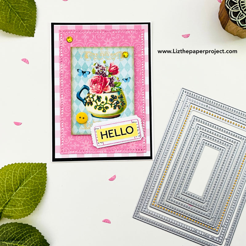 Metal Cutting Dies With Stackable Rectangle Frame Border For Card ...