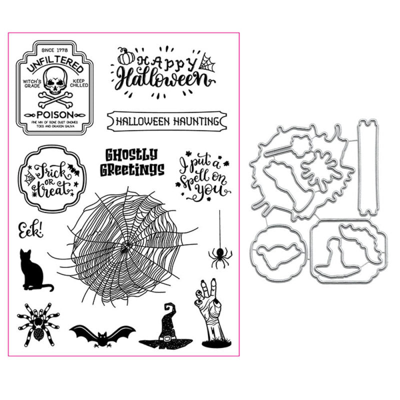 Kokorosa Halloween Spider Web Die with Stamps Set – kokorosastudio.com
