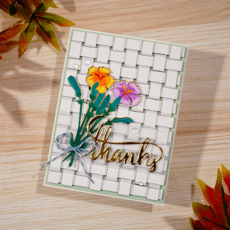 Metal Cutting Dies With Bamboo Weaving Background Board For Card Making ...