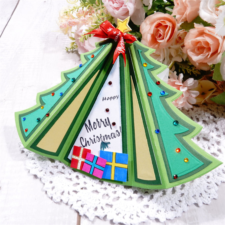 Metal Cutting Dies With Foldable Christmas Tree For Card Making ...