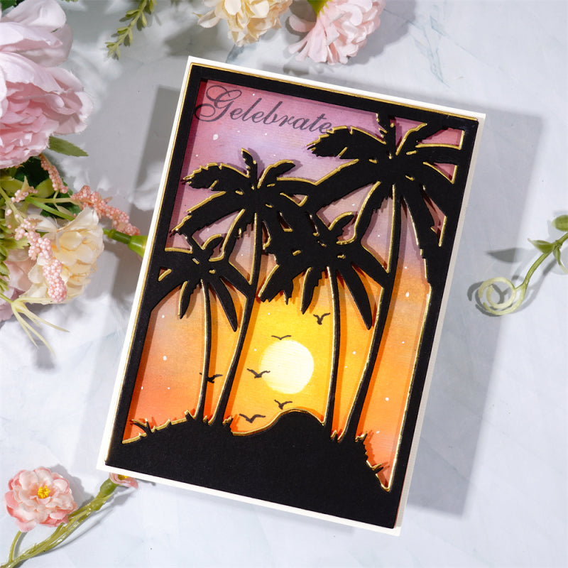 Metal Cutting Dies With Palm Trees Background Board For Card Making ...