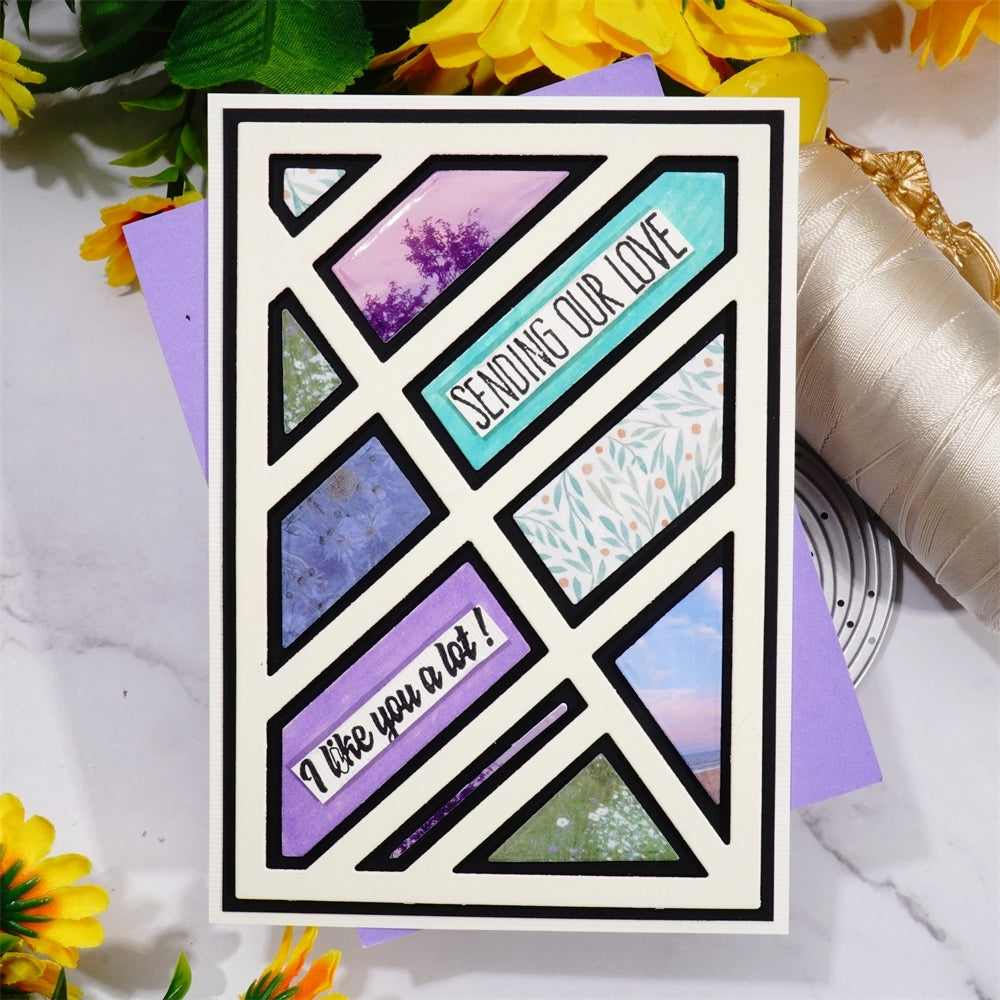 Metal Cutting Dies With Diagonal Rectangular Grid Background Board For ...