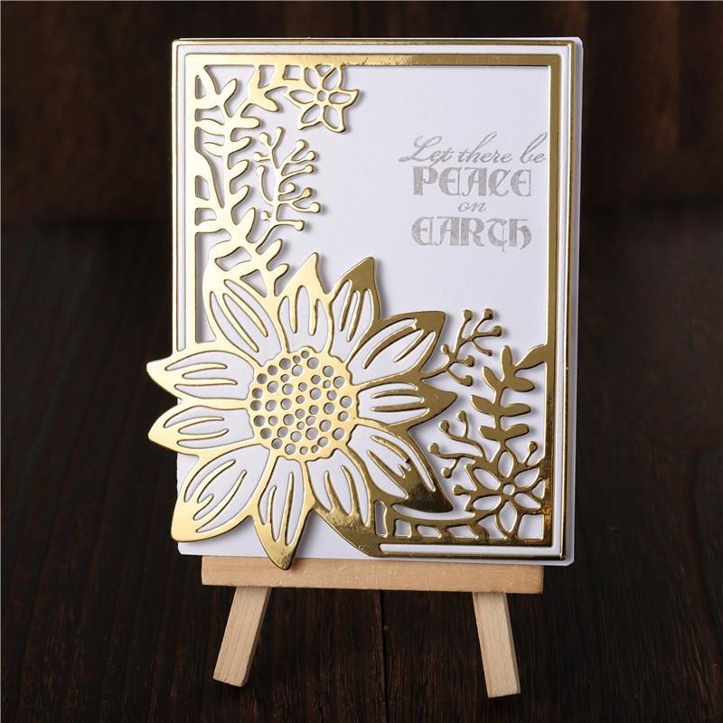 Kokorosa Sunflower Frame Metal Cutting Dies for Cards Making ...