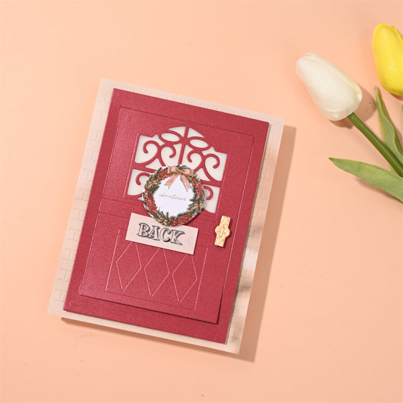 Die Cut Cards with Retro Wrought Iron Pattern Door Die Cutting Dies ...