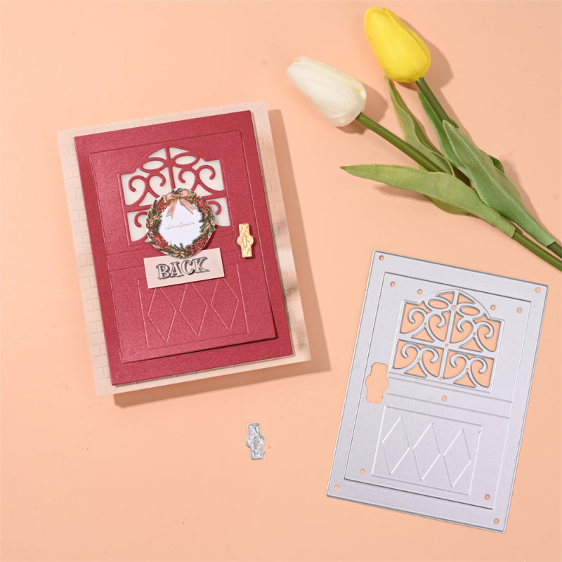 Die Cut Cards with Retro Wrought Iron Pattern Door Die Cutting Dies ...